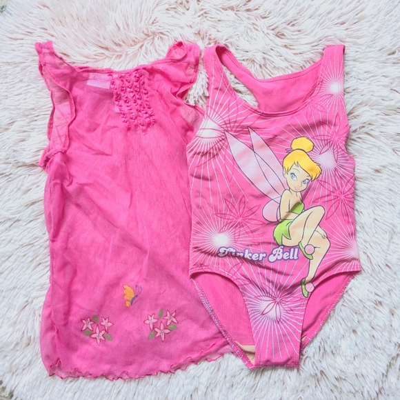 Disney | Swim | Disney Tinkerbell Onepiece Swimsuit And Pink Sheer ...